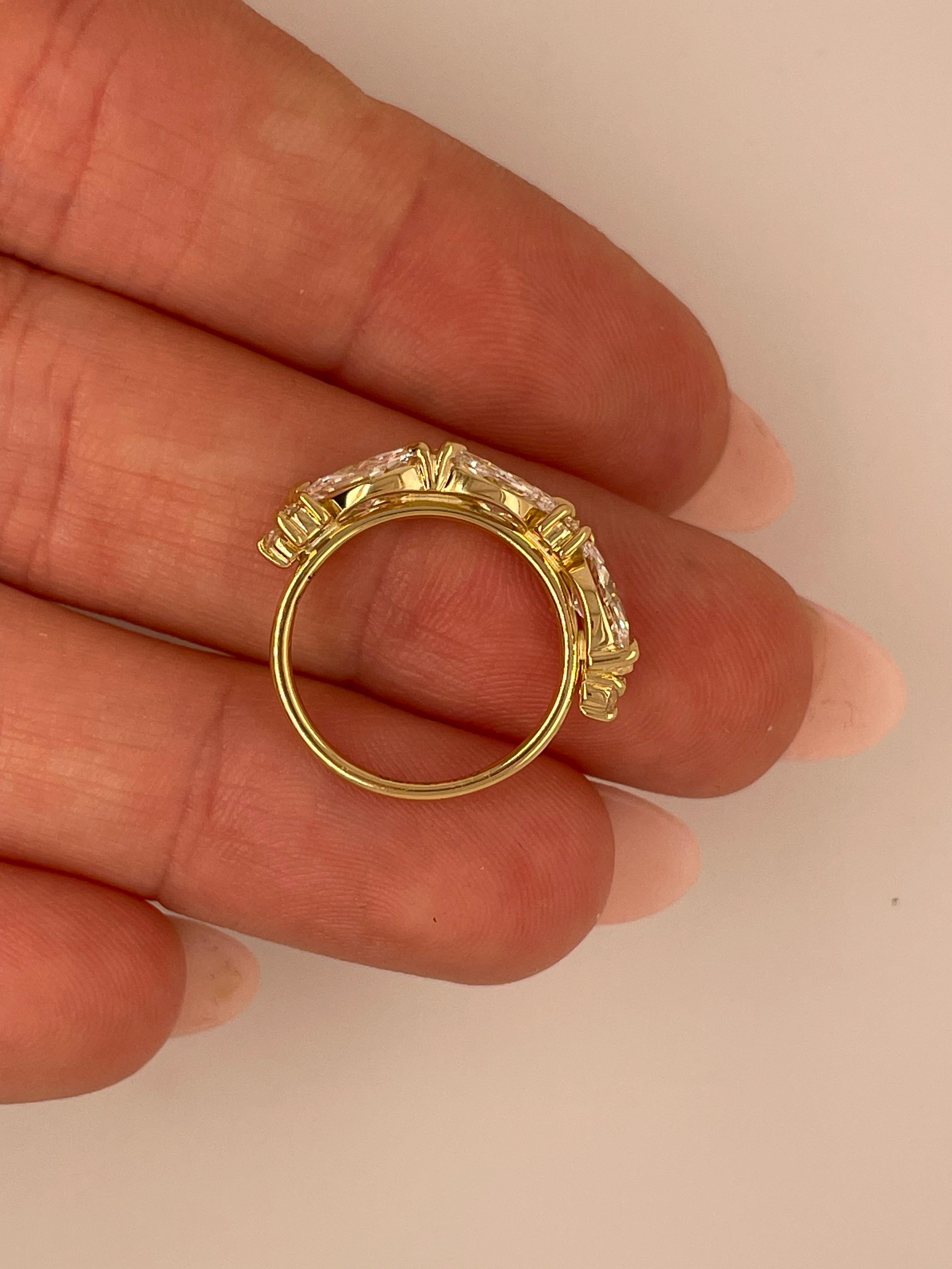Customizable 1.30ct Diamond ring with Marquis and round diamond ring in ...
