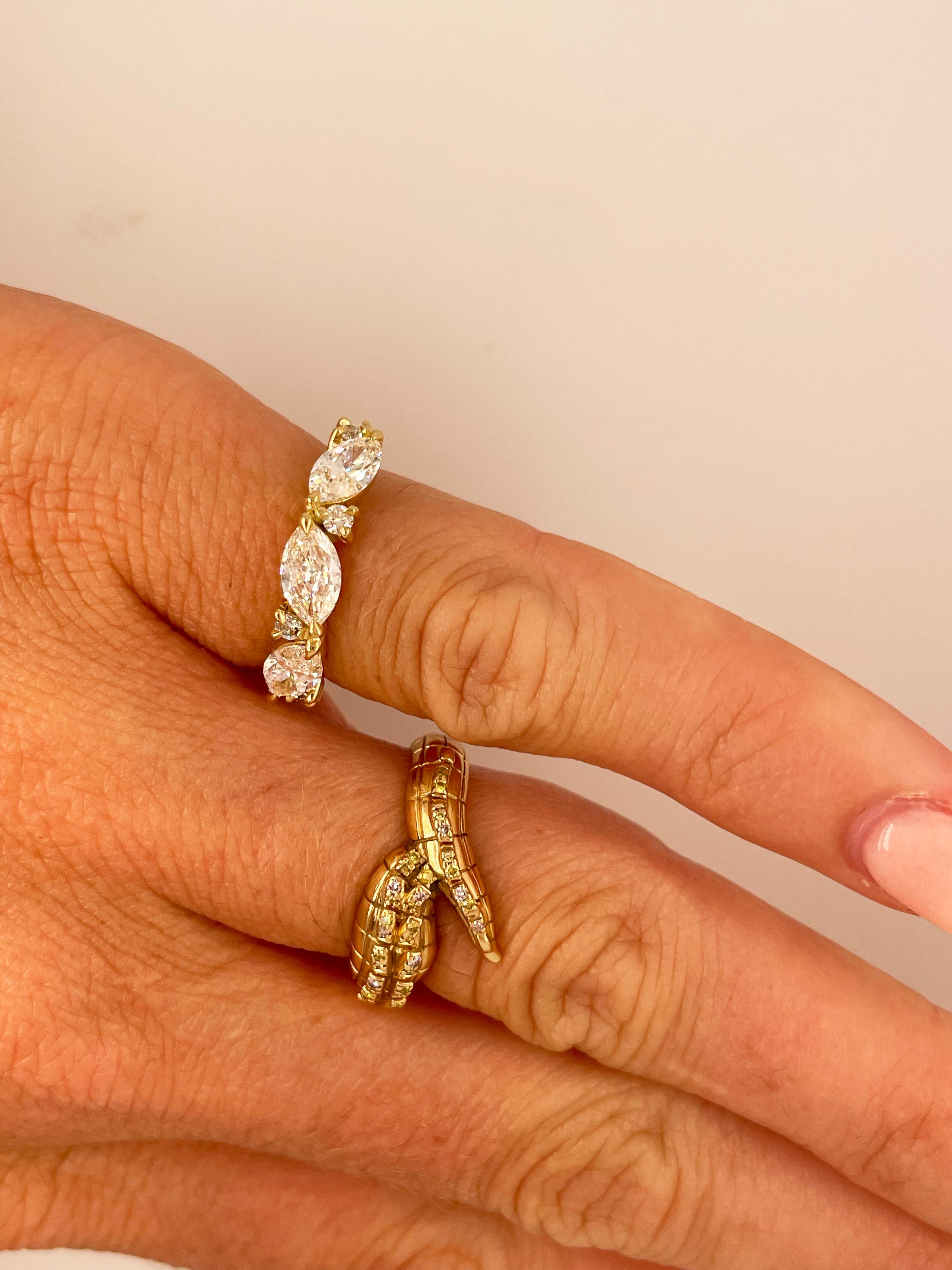 Customizable 1.30ct Diamond ring with Marquis and round diamond ring in ...