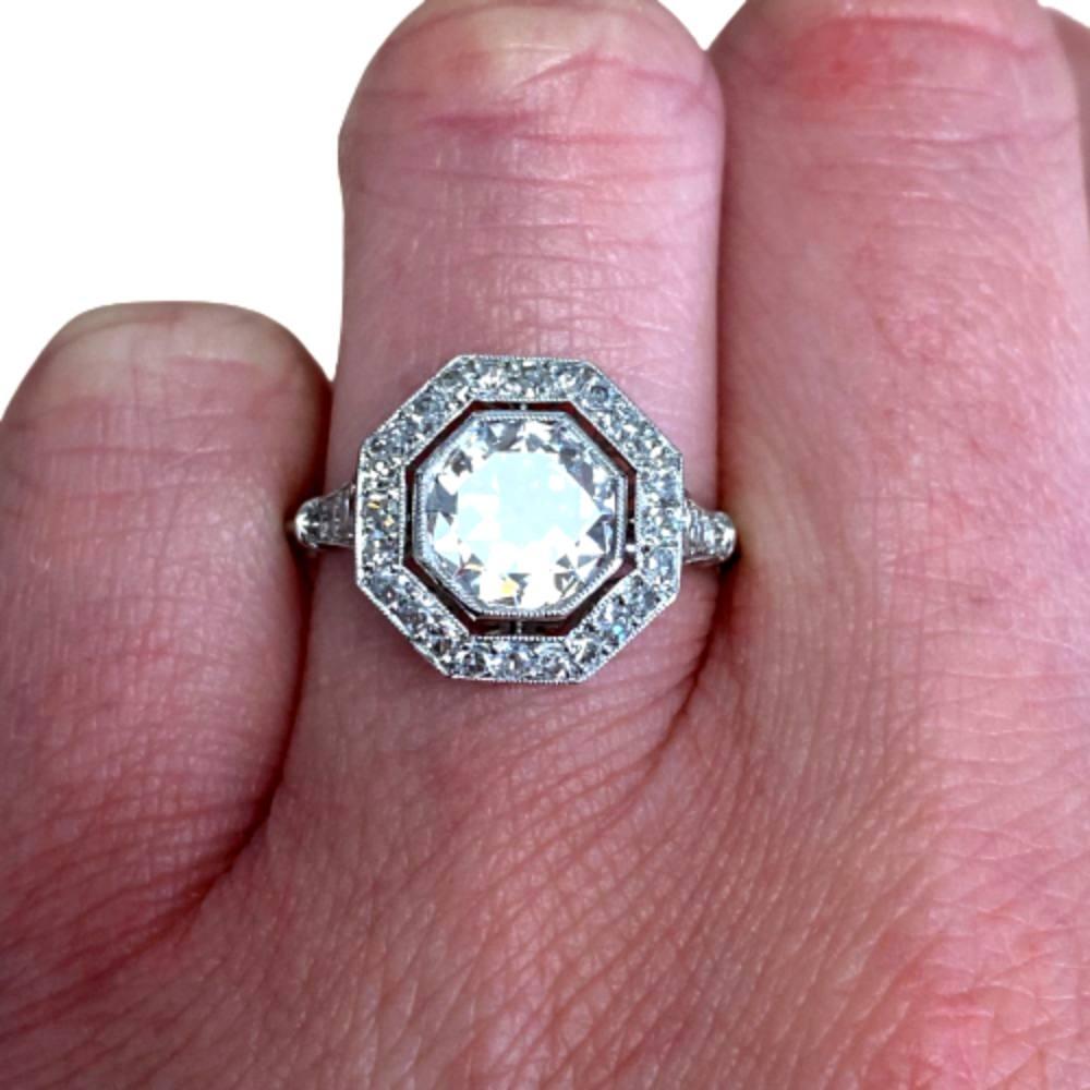 1.30ct Transitional Cut Diamond Engagment Ring, i Color, Diamond Halo ...