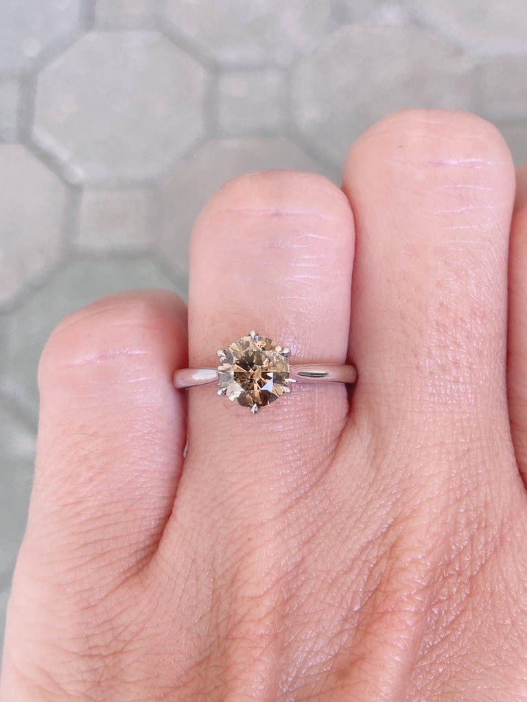 1.31ct Natural Fancy Color Diamond Engagement Ring 14K White Gold For ...