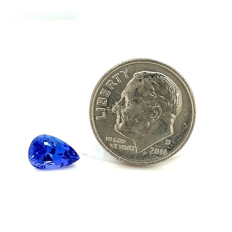1.32 Carat Pear-Shaped Loose Unset Tanzanite Gemstone For Sale at 1stDibs