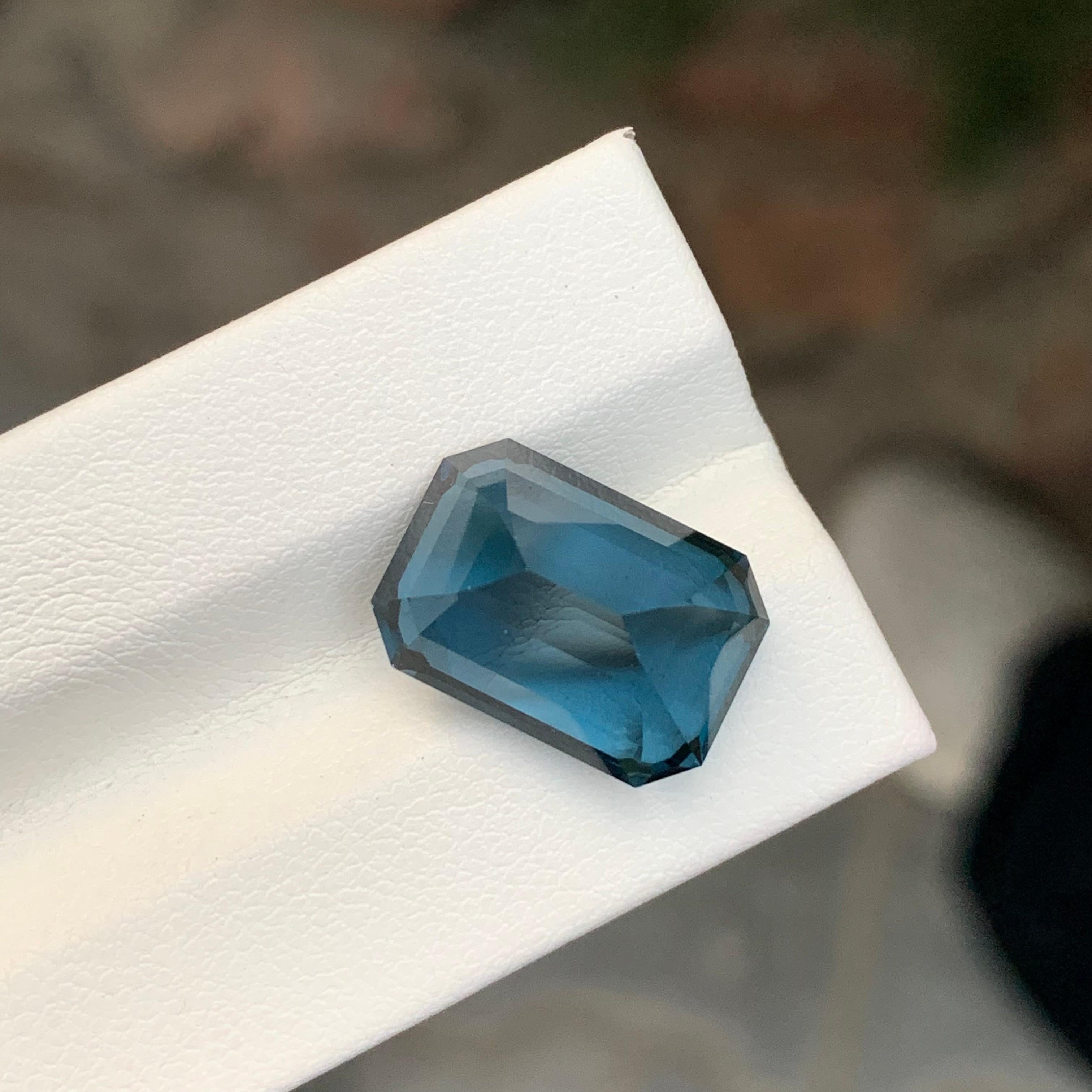 13.20 Carat Natural Loose London Blue Topaz Emerald Shape Gem For Sale ...