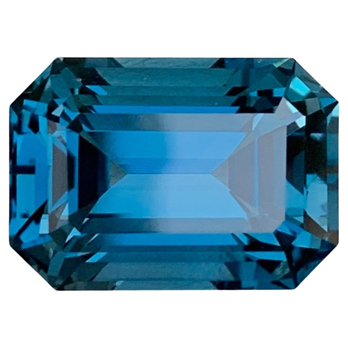 13.20 Carat Natural Loose London Blue Topaz Emerald Shape Gem For Sale ...