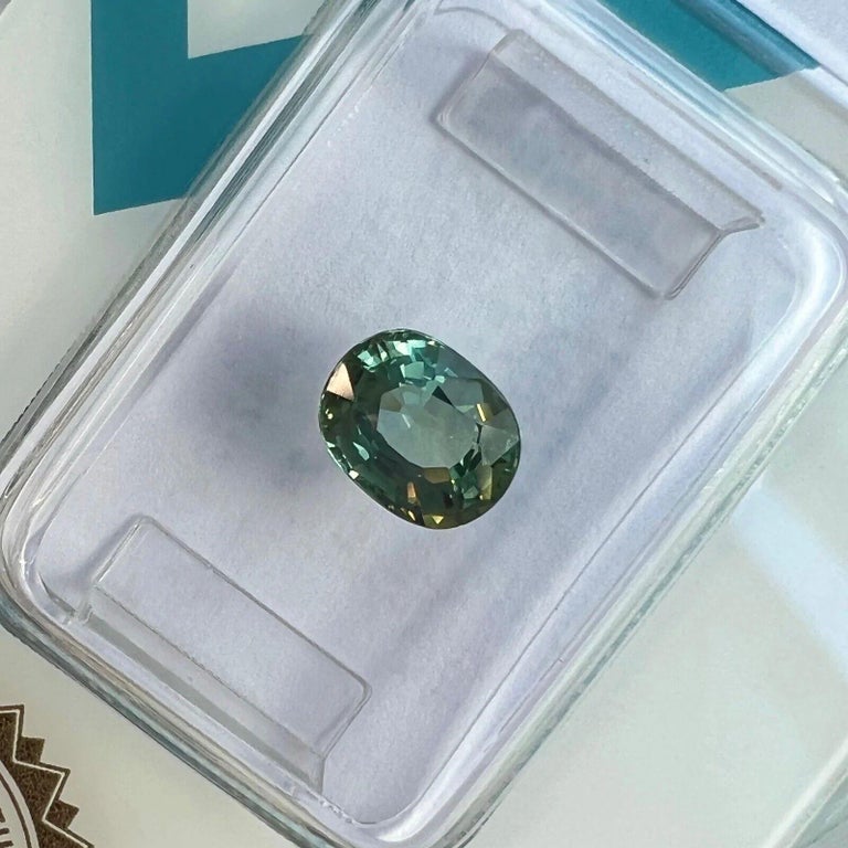 1.32ct Color Change Sapphire Rare Green Blue Untreated Oval Cut IGI Certified For Sale at 1stDibs