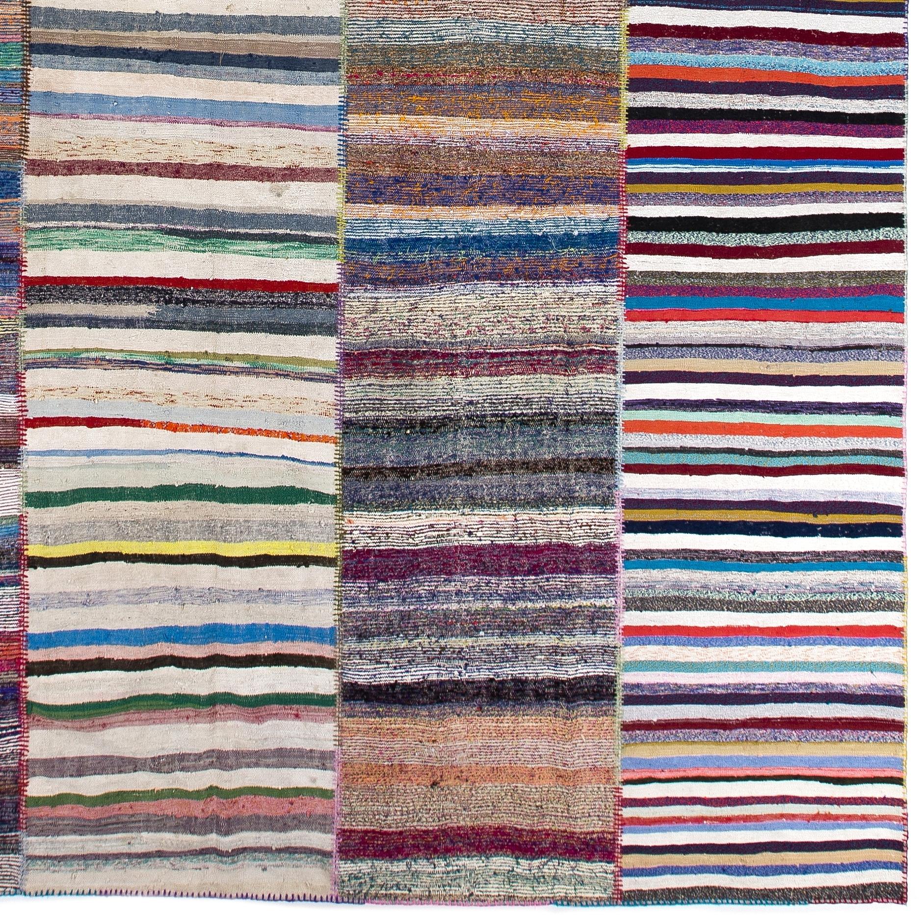 13.2x17 ft 'Adjustable' Oversize Vintage Cotton Rag Rug, Handmade ...