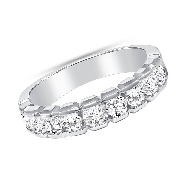 Customizable 1.35 Ct. Tw. 9-Stone Channel Set Round Cut Diamond Band ...