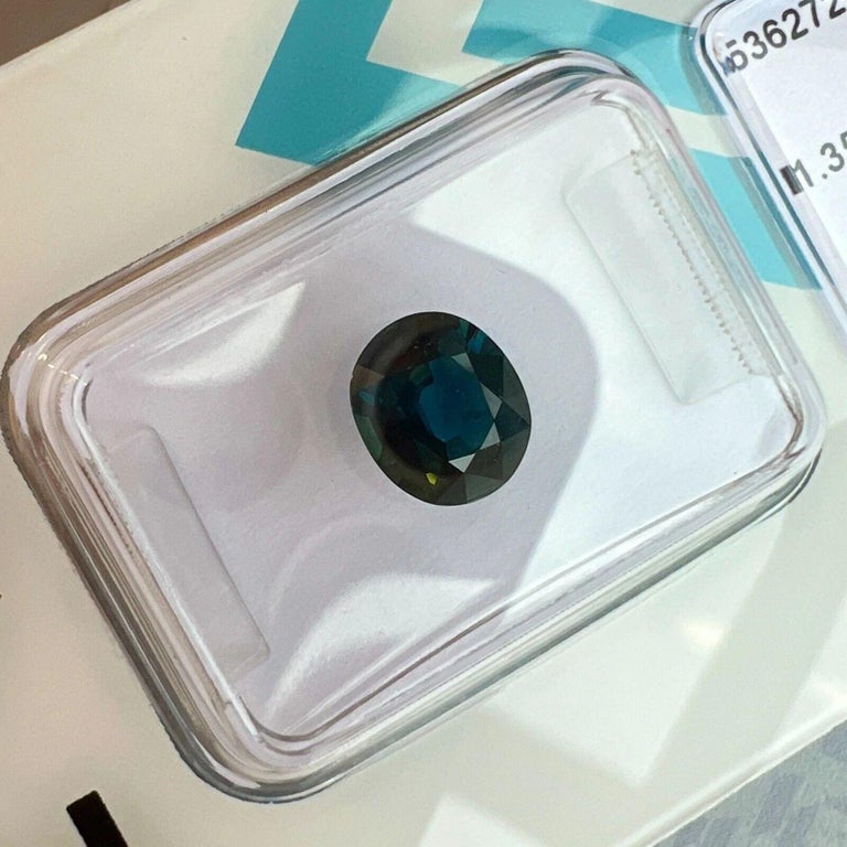 1.35ct Deep Blue Sapphire Rare Oval Cut IGI Certified Loose Gemstone in ...