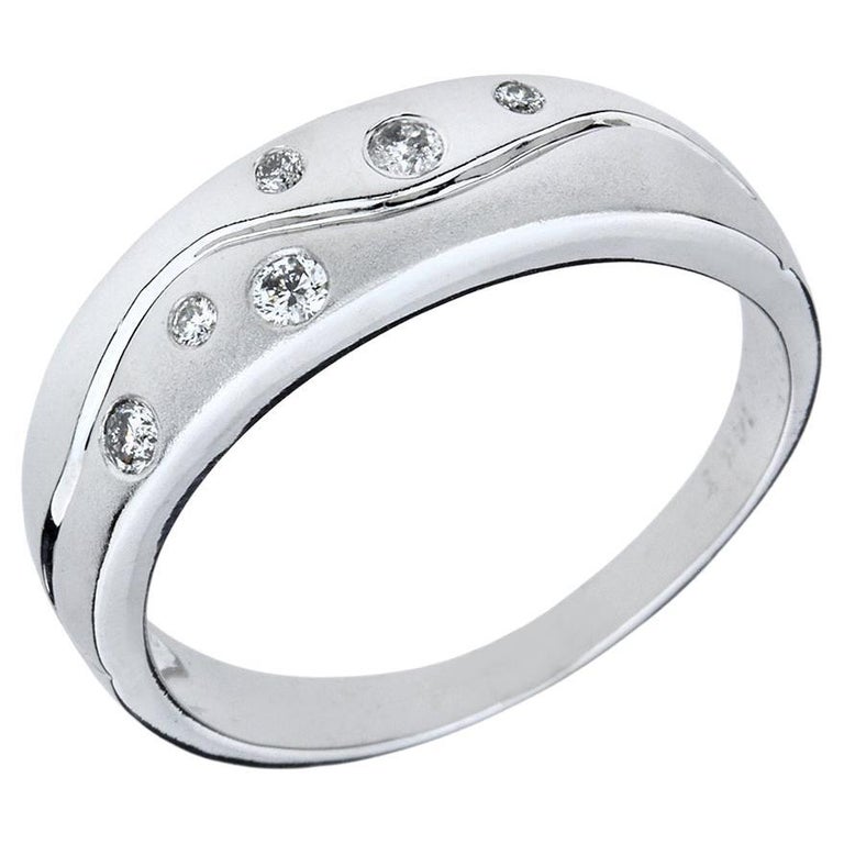 .135ctw Diamond 14K Wave Band For Sale at 1stDibs