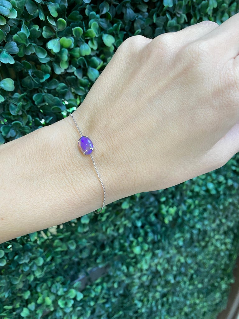 1.36 Carat Oval Shaped Lightning Ridge Blue Opal 18 Karat White Gold ...