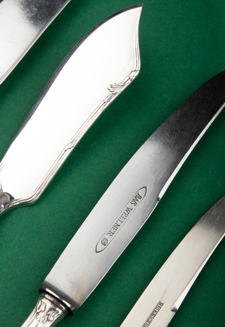 136-Piece Set of Silver Plated Flatware in Canteen made by Wellner For ...