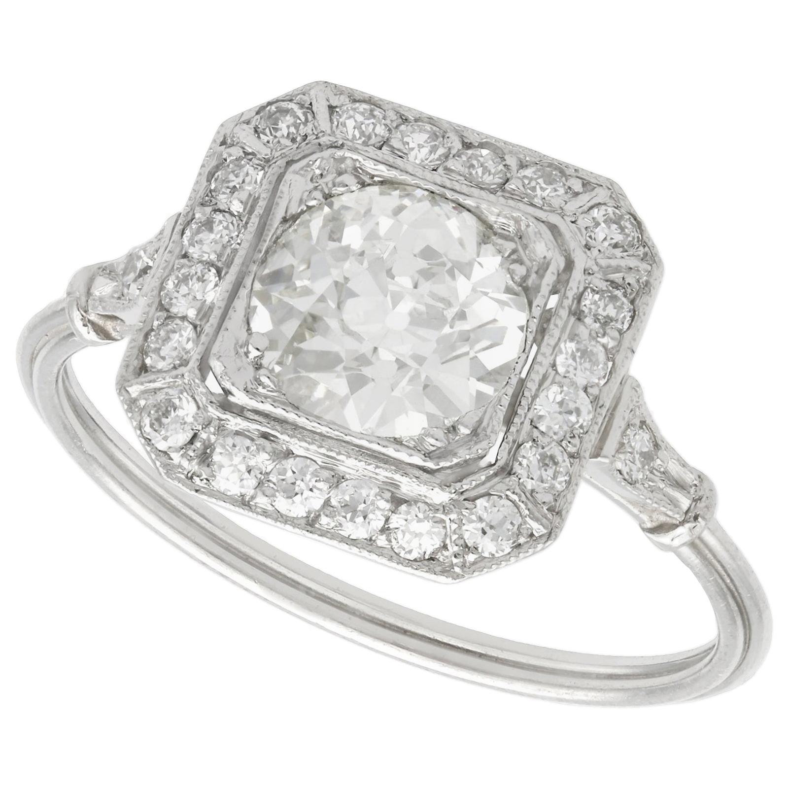 1.37 Carat Diamond and Platinum Cocktail Ring For Sale at 1stDibs