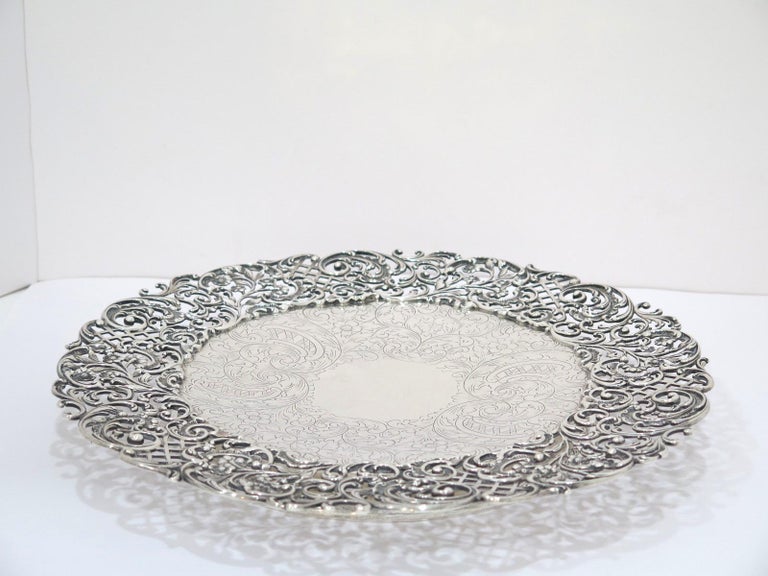 Sterling Silver Bigelow, Kennard and Co. Antique Floral Footed Platter ...