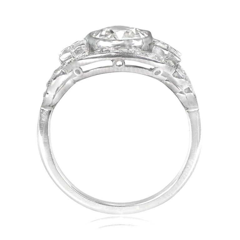 1.37 Carat Cushion-Cut Diamond Engagement Ring, Platinum For Sale at ...