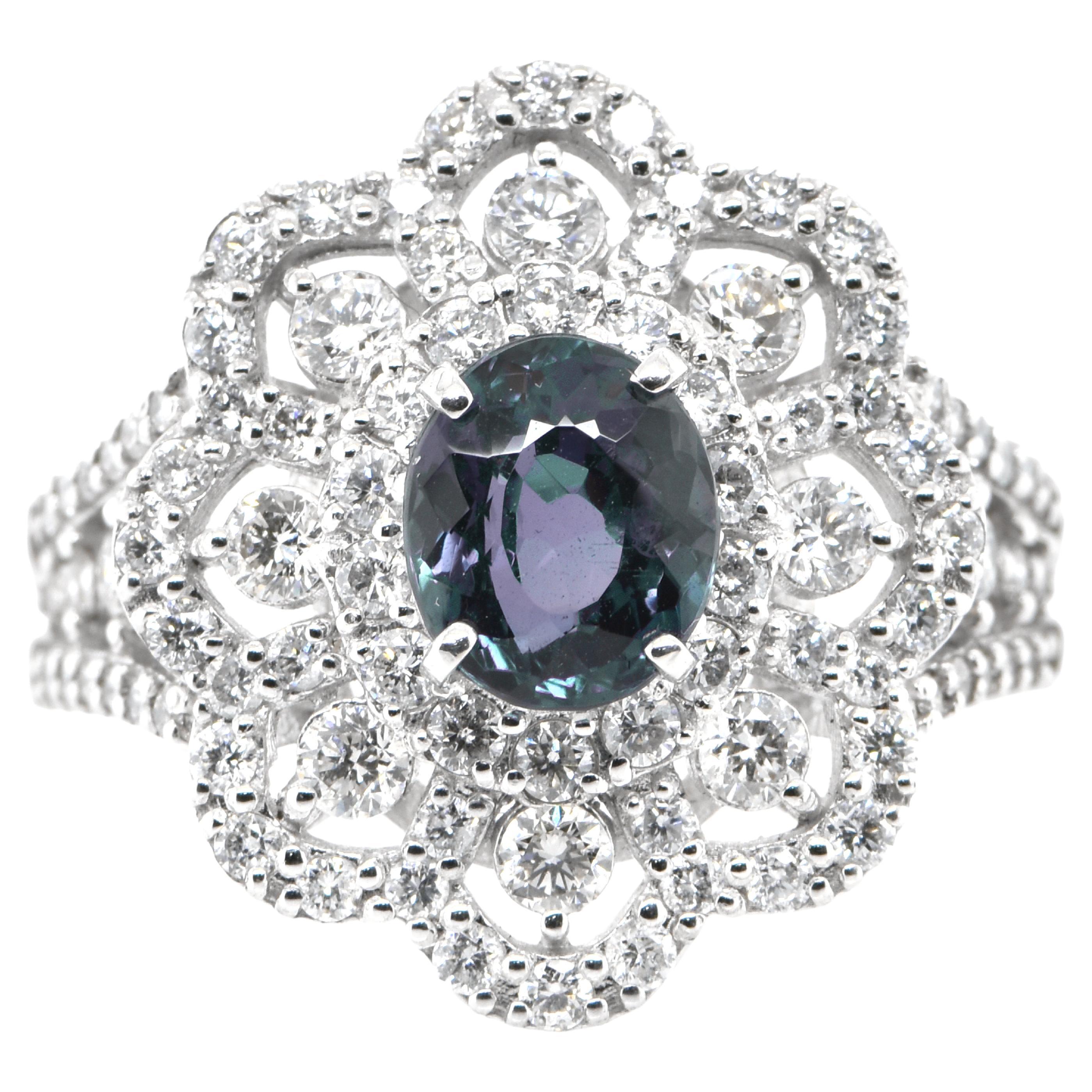 9.27 Carat Natural Alexandrite and Diamond Ring For Sale at 1stDibs ...