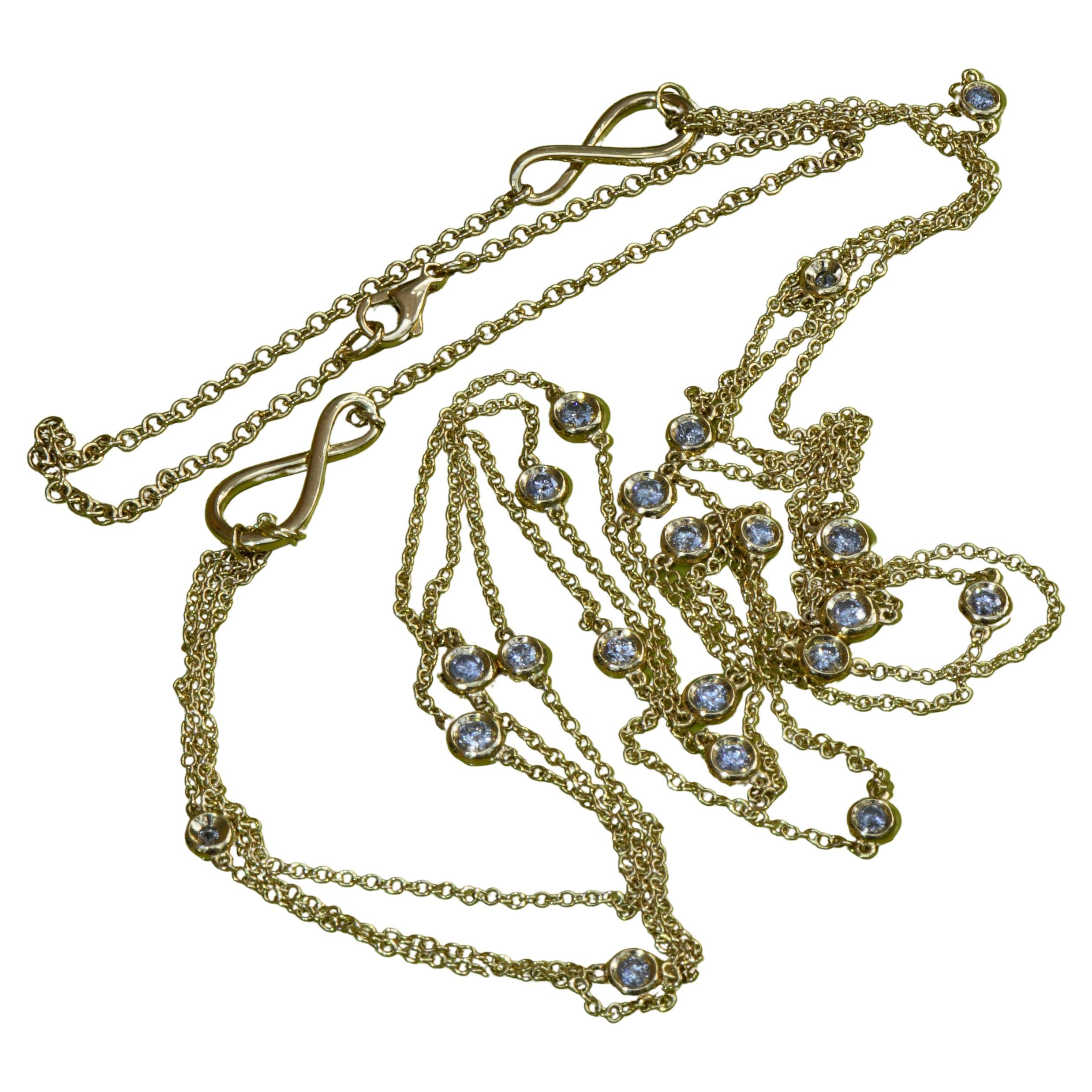 1.38 Carat Three-Row Chain 21 Fullcut Diamonds Amazing Decorative ...