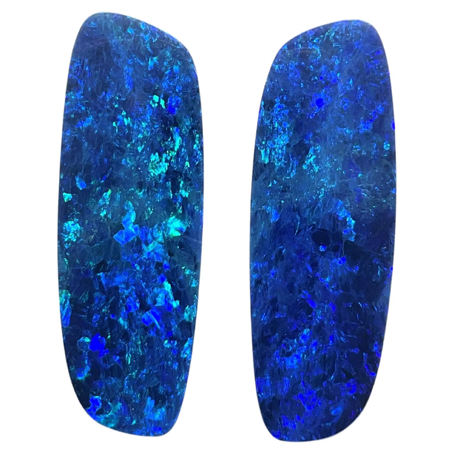 5.55 Carats Australian Opal Royal Green Flash with blue play of color ...