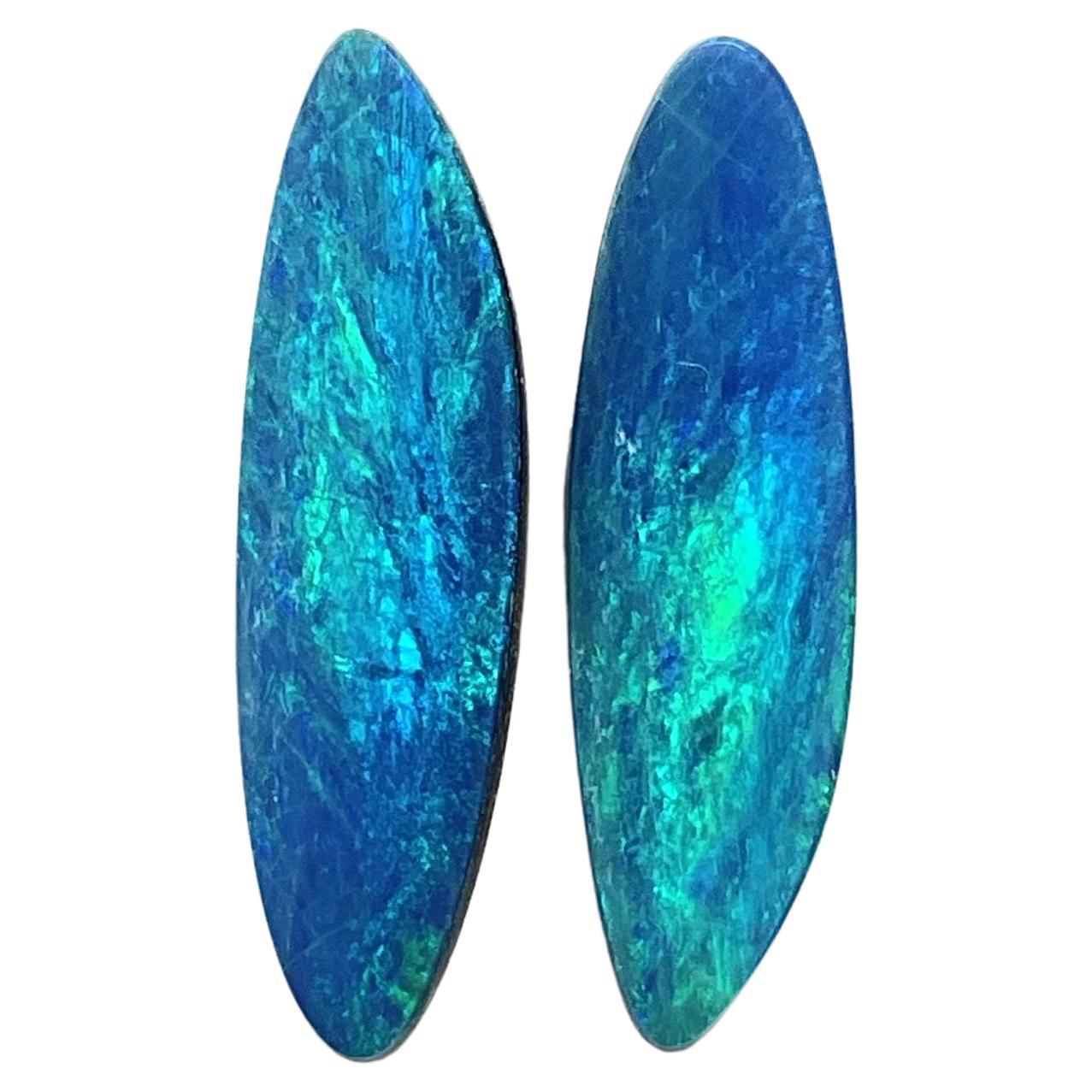 5.55 Carats Australian Opal Royal Green Flash with blue play of color ...