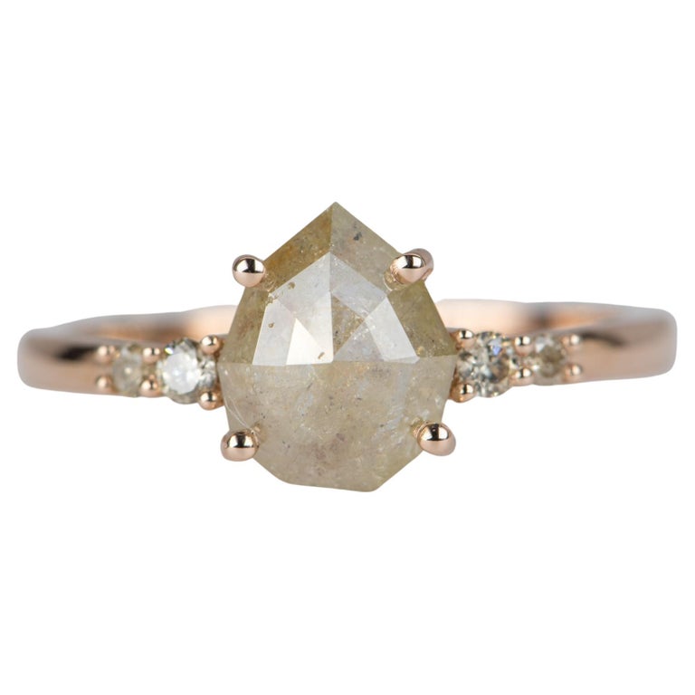 1.38ct Light Champagne Color Diamond 14K Rose Gold Engagement Ring ...