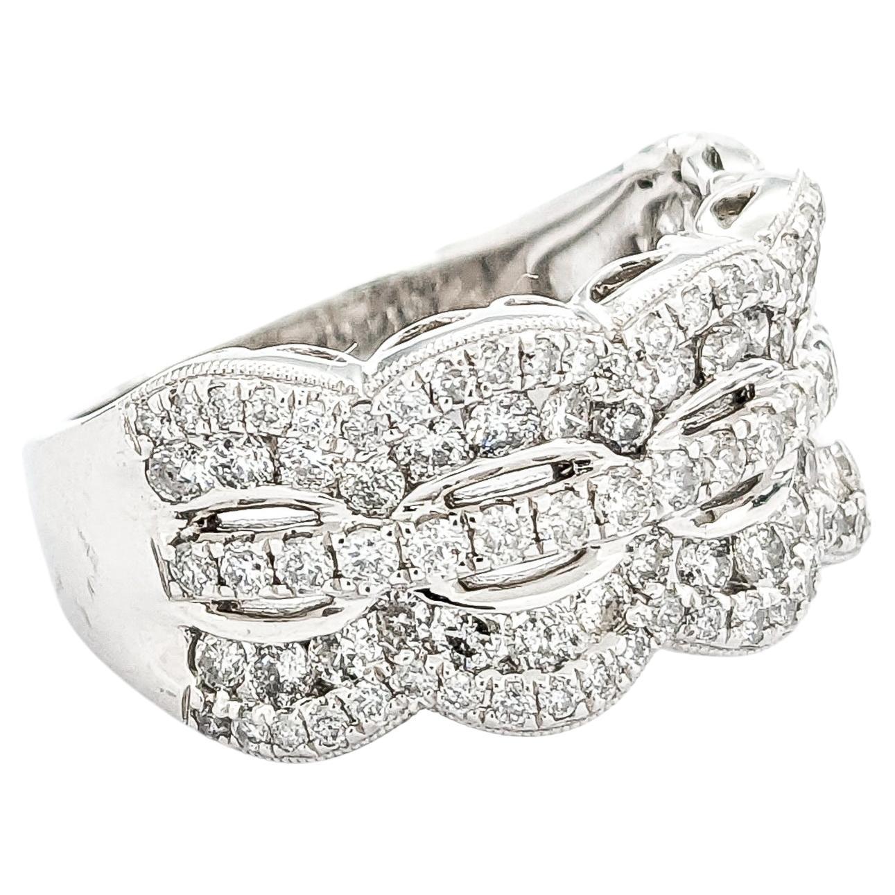 1.38ctw Diamond Pave Cluster Design In White Gold For Sale at 1stDibs