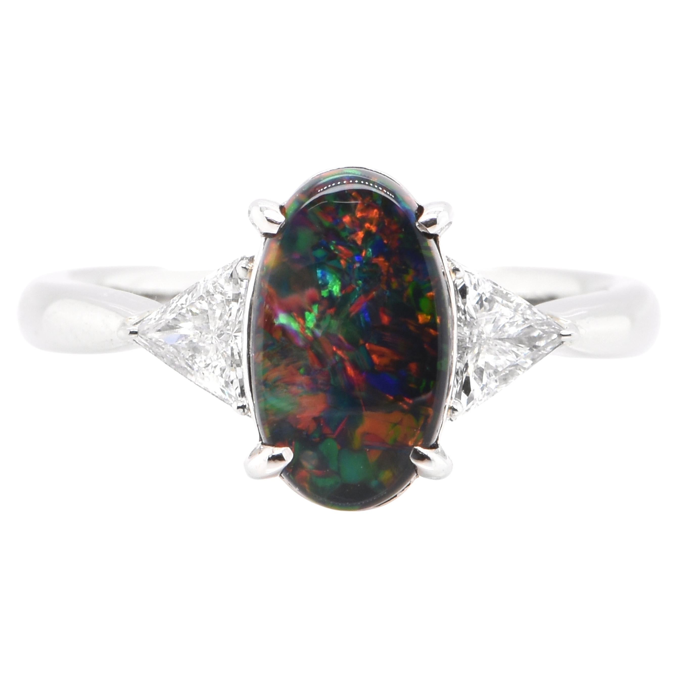 Modern Diamond Three-Stone Ring Set in Platinum, Trilogy Design at 1stDibs