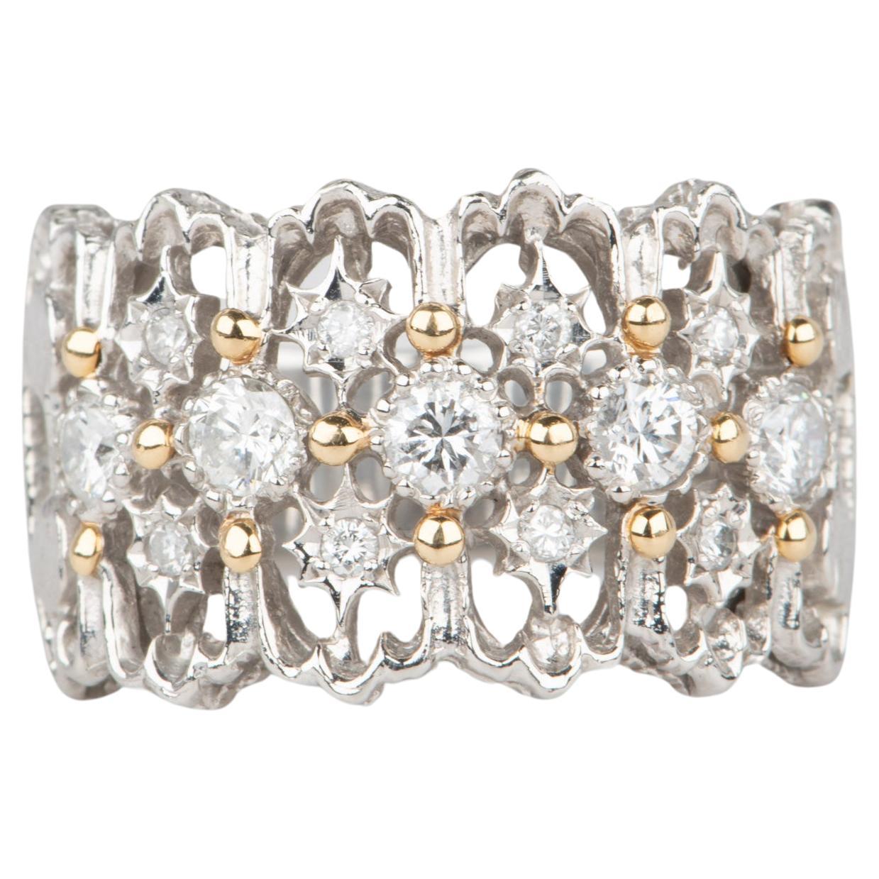 13mm Wide Band with Celestial Design Diamonds V1110 For Sale at 1stDibs