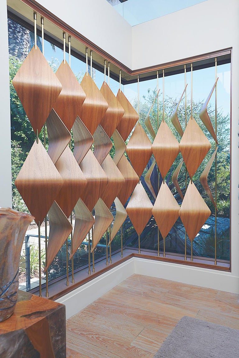 14 Bar Window Shades: Modern Walnut and Aluminum, Room Divider or ...