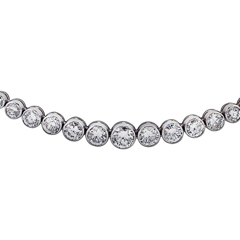 14 Carat Diamond Platinum Riviere Necklace at 1stDibs