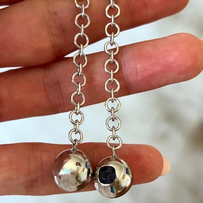 1, 4 Carat Spinel Diamond 18 Karat White Gold Earrings "Motion ...