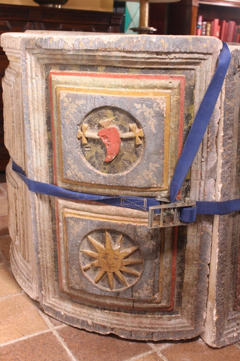 14th Century Baptismal Font in Stone from Spain Original Polychromy at ...