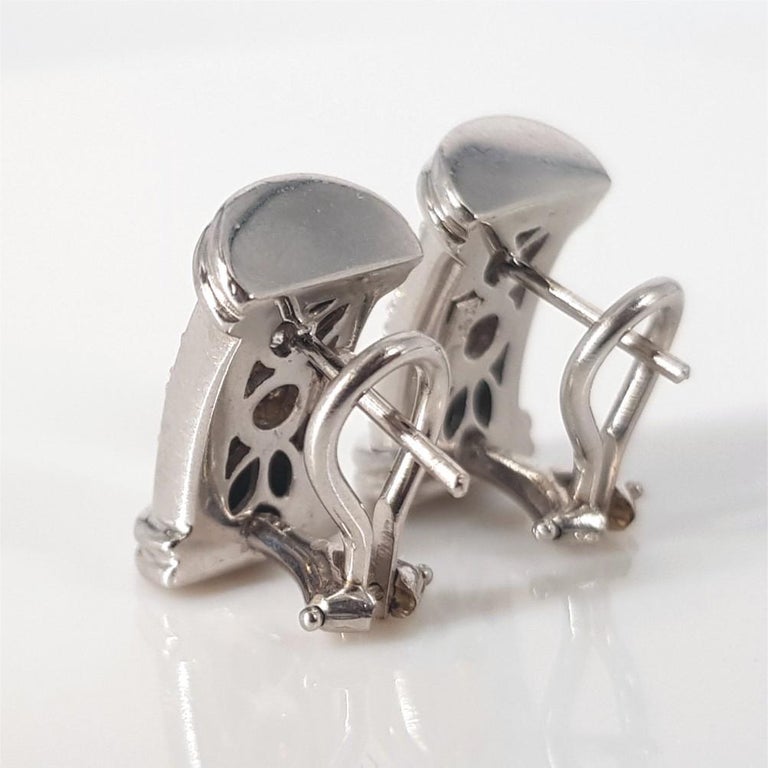 14 Ct White Gold Diamond Half Hoops For Sale at 1stDibs