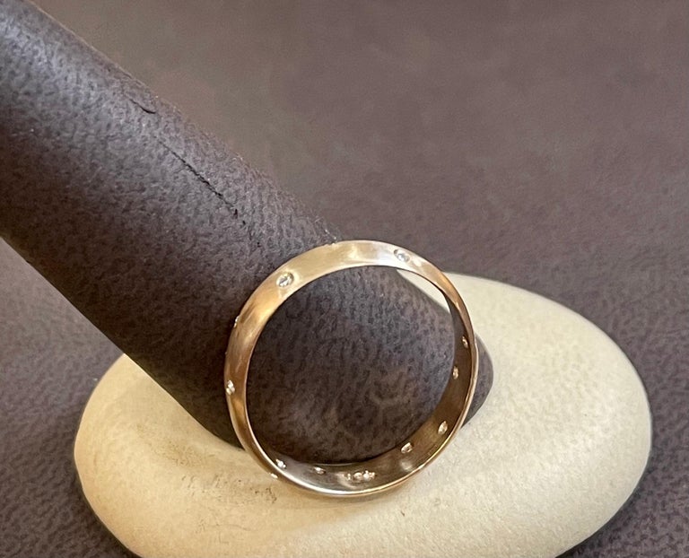 14 Flush Set Bezel Diamond Eternity Wedding Band in 14 Karat Yellow ...
