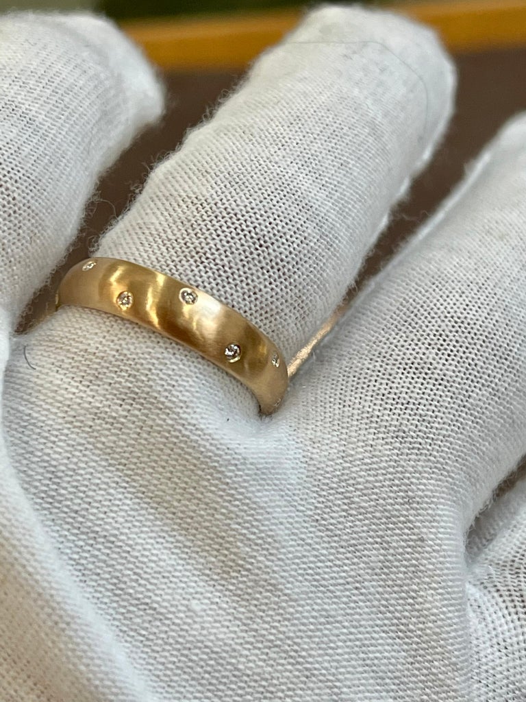 14 Flush Set Bezel Diamond Eternity Wedding Band in 14 Karat Yellow ...