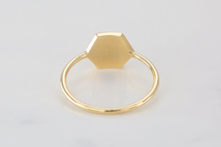 Customizable 14 K Gold Hexagon Ring, Beehive Ring , Hive Ring, Bee ...