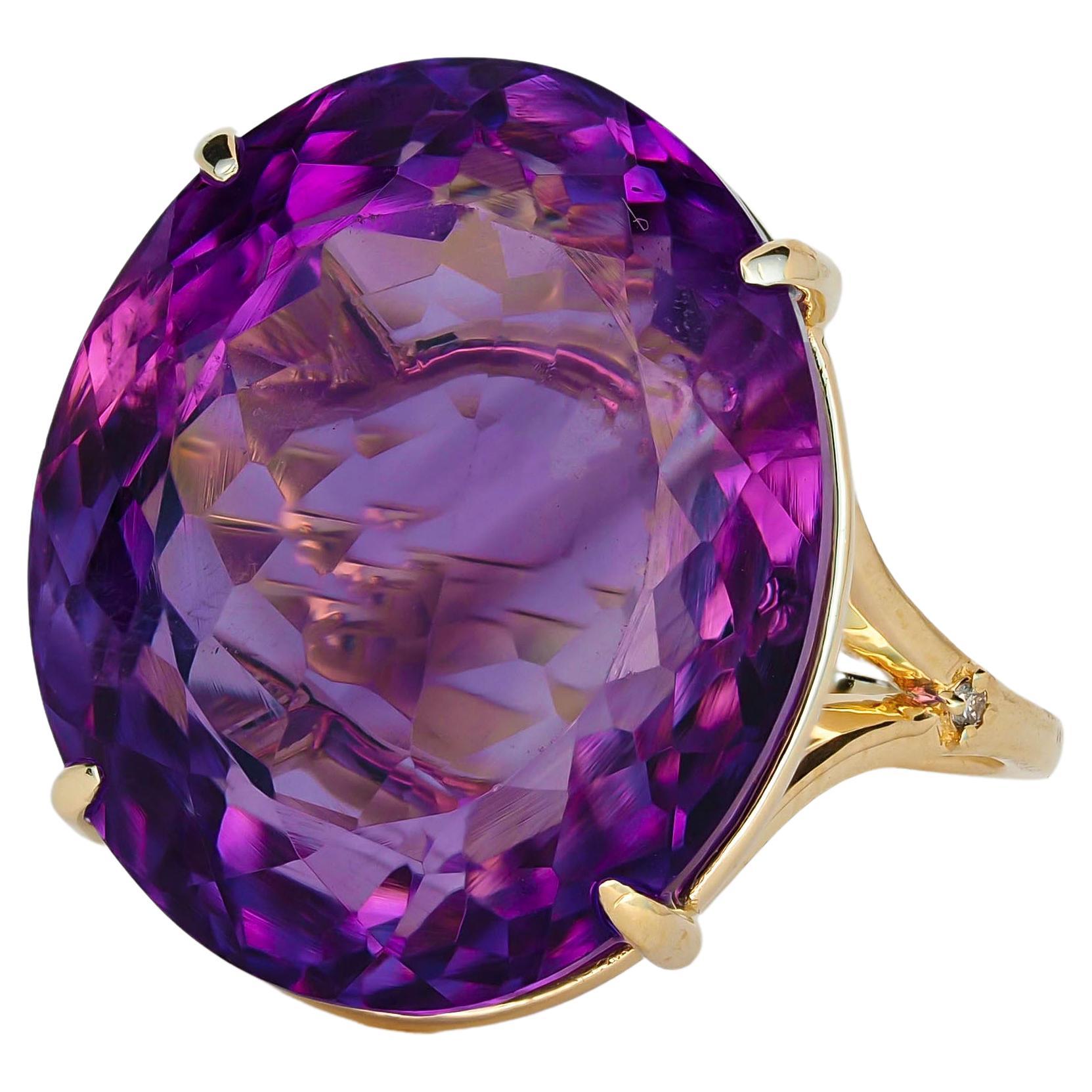 "MASRIERA" Art Nouveau Amethyst Ring with Enamel and Diamonds at 1stDibs