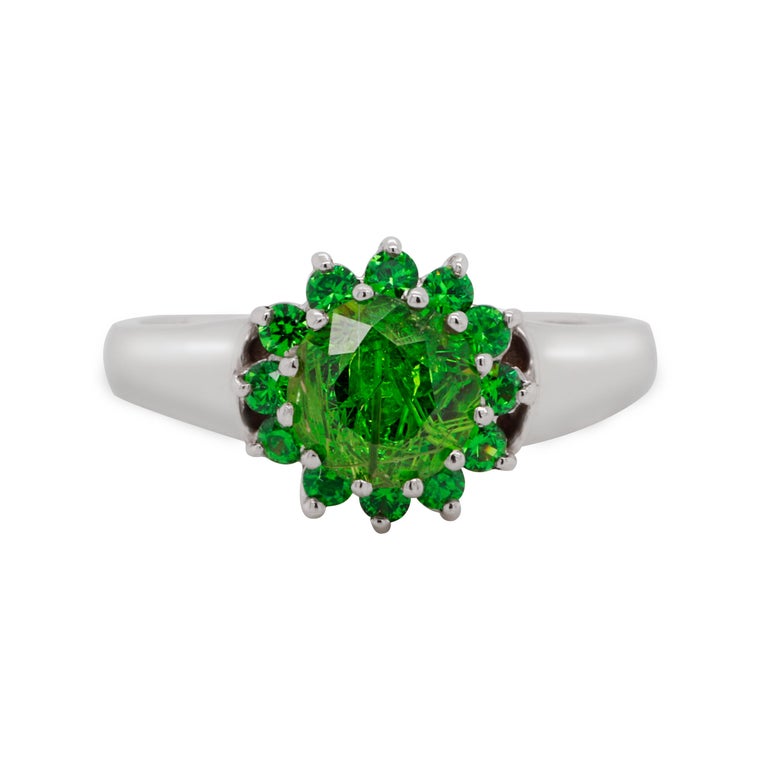 14 Karat Gold Russian Demantoid Garnet Ring with Inclusions of ...