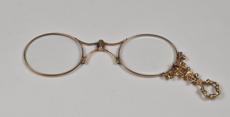 14-Carat Yellow Gold Ladies Lorgnette Vintage Spectacles For Sale at ...
