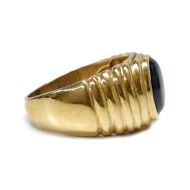 14 Karat Black Star Sapphire Ring For Sale at 1stDibs | black star ring ...