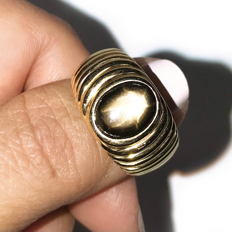 14 Karat Black Star Sapphire Ring For Sale at 1stDibs | black star ring ...
