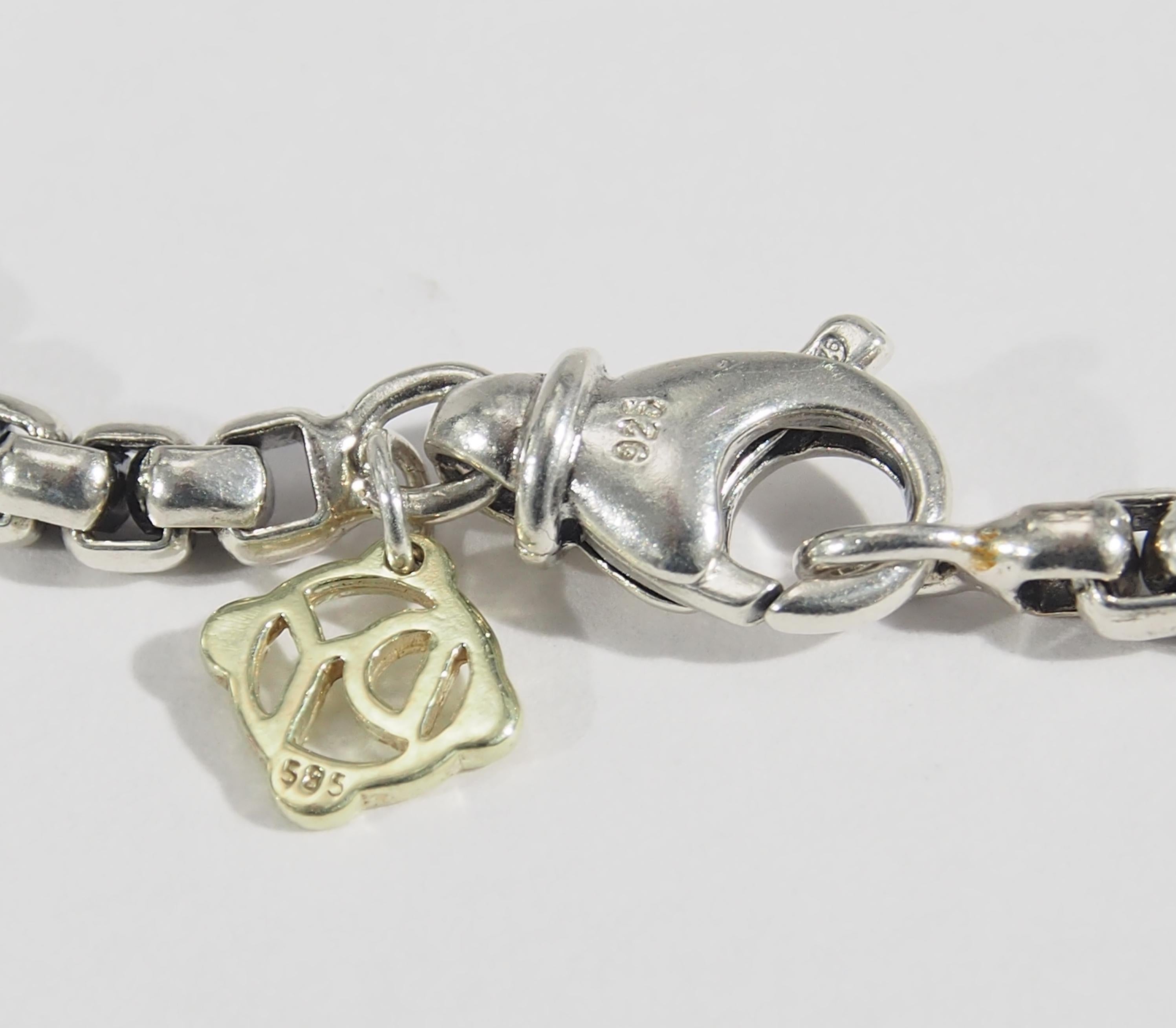 14 Karat David Yurman Box Chain Necklace Sterling Silver at 1stDibs