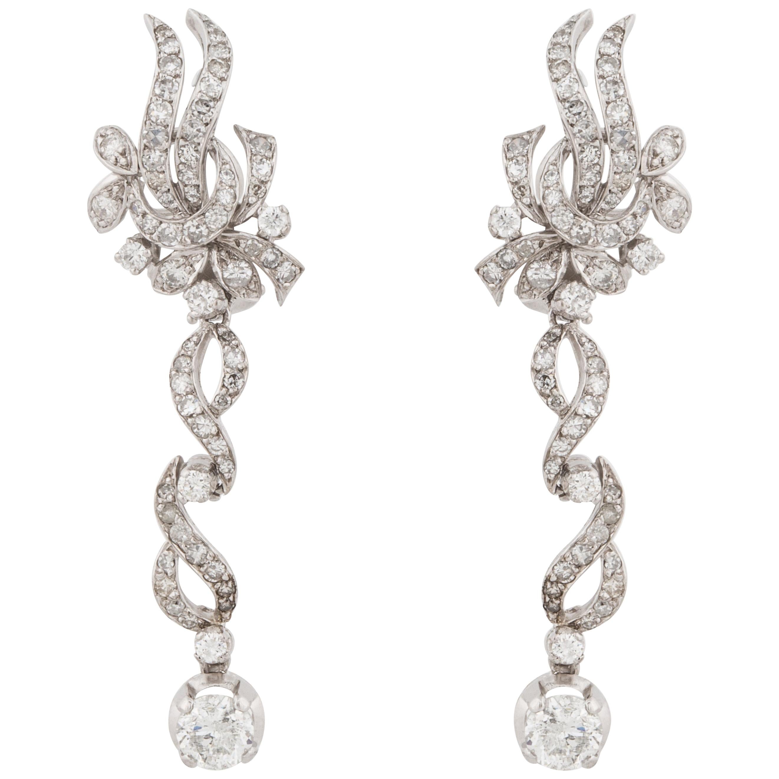 Piaget Diamond Drop White Gold Earrings at 1stDibs