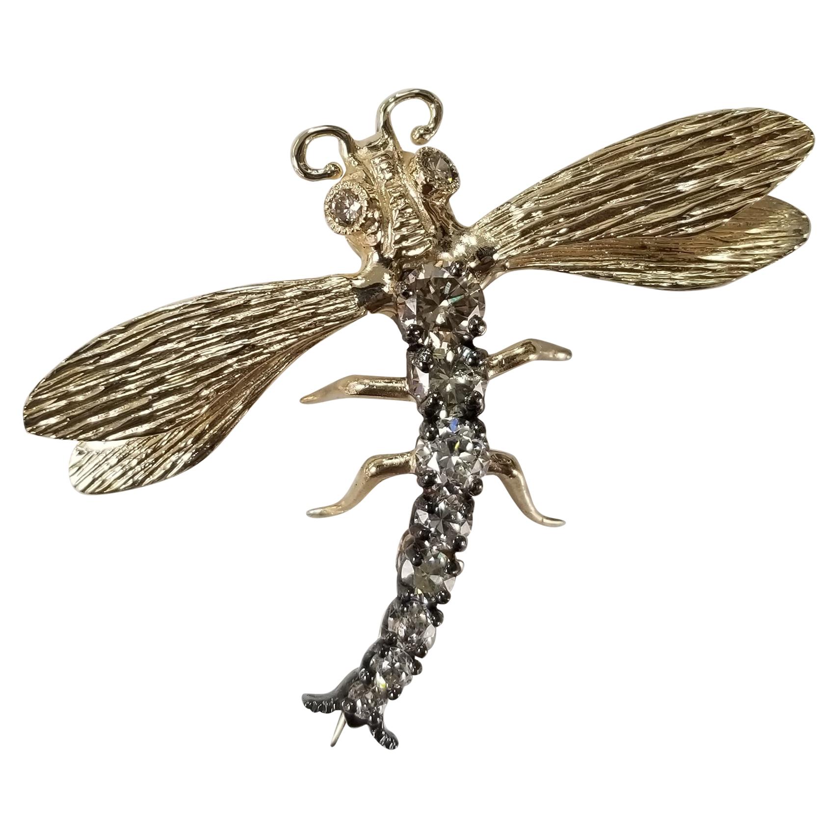 14 Karat Diamond Cross Pin Pendant at 1stDibs