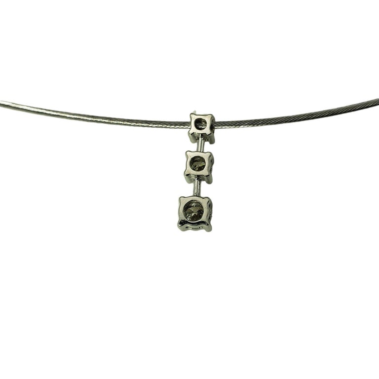 14 Karat Diamond Pendant Cable Wire Necklace For Sale at 1stDibs