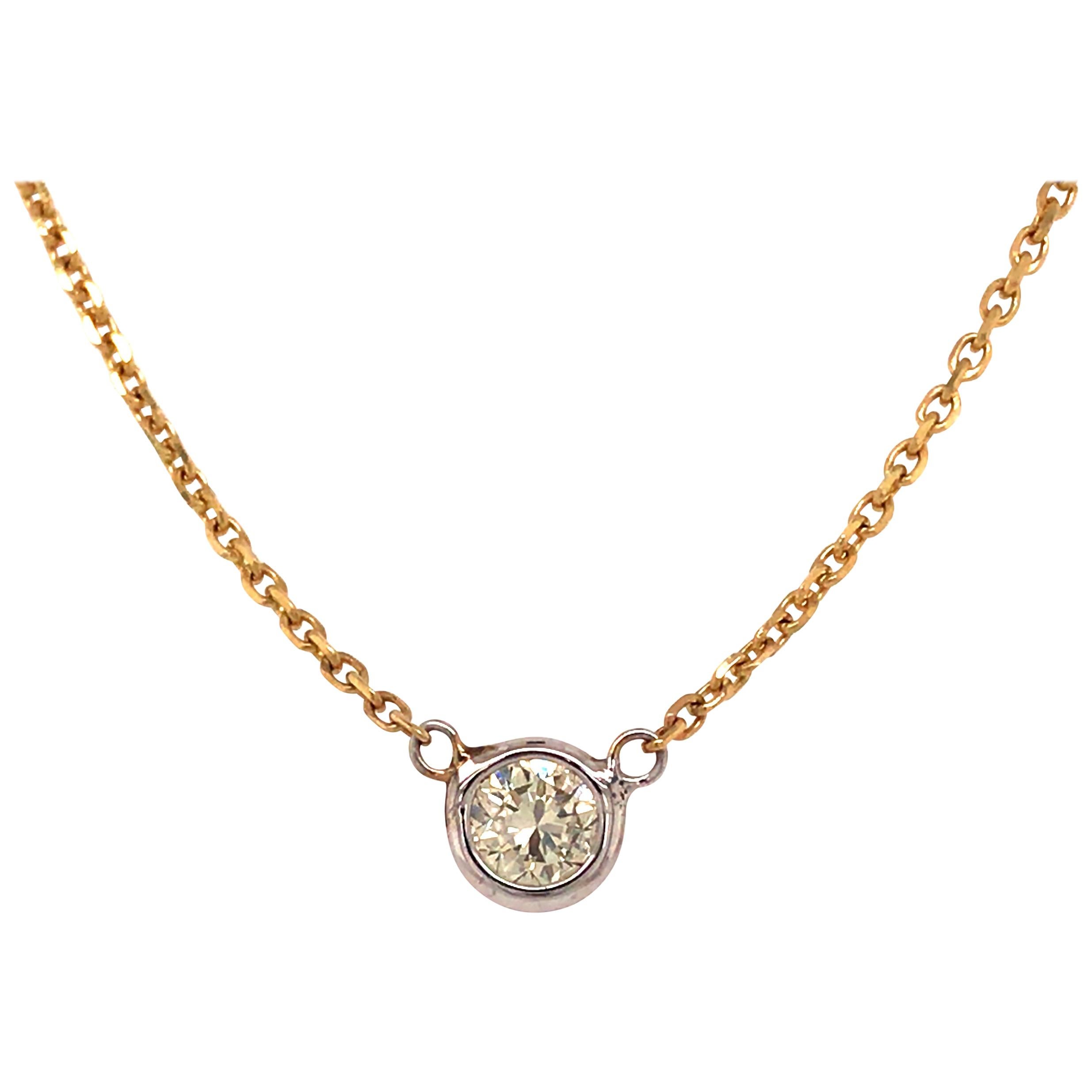 Pave Diamond Open Floral Motif Disc Round Pendant in 14 Karat Two Tone ...