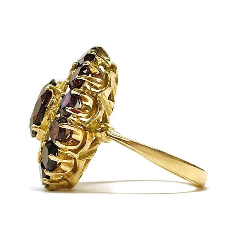 14 Karat Garnet Cluster Ring For Sale (Free Shipping) at 1stDibs