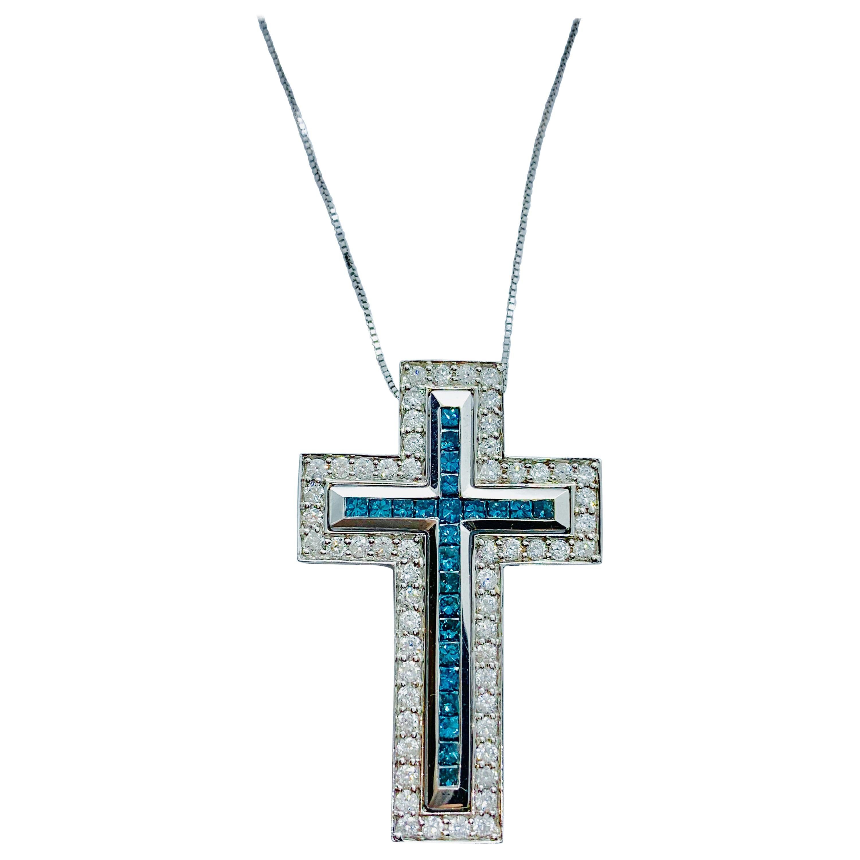 14 Karat Gold and Diamond Interchangeable Cross Pendant on 14 Karat ...