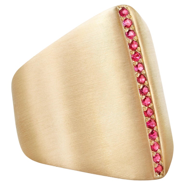 14 Karat Gold and Ruby Ridge Ring by Allison Bryan For Sale at 1stDibs