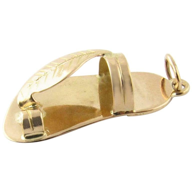 14 Karat Gold Buffalo Sandal Charm at 1stDibs