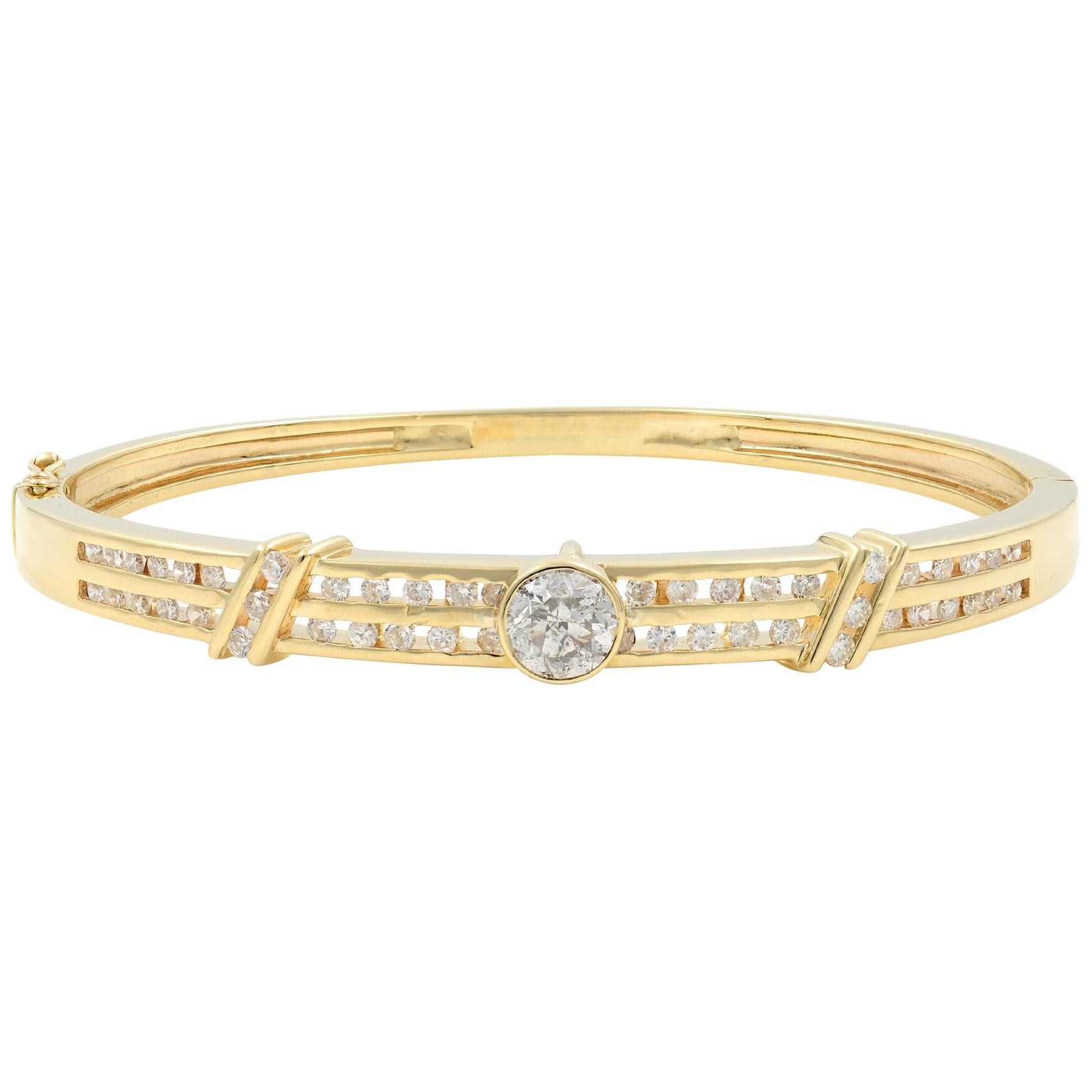 Diamond Channel Set Bangle For Sale at 1stDibs