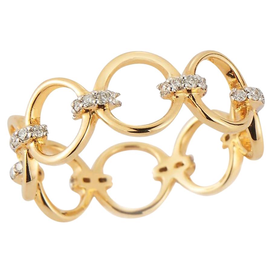14 Karat Yellow Gold Circle Ring For Sale at 1stDibs