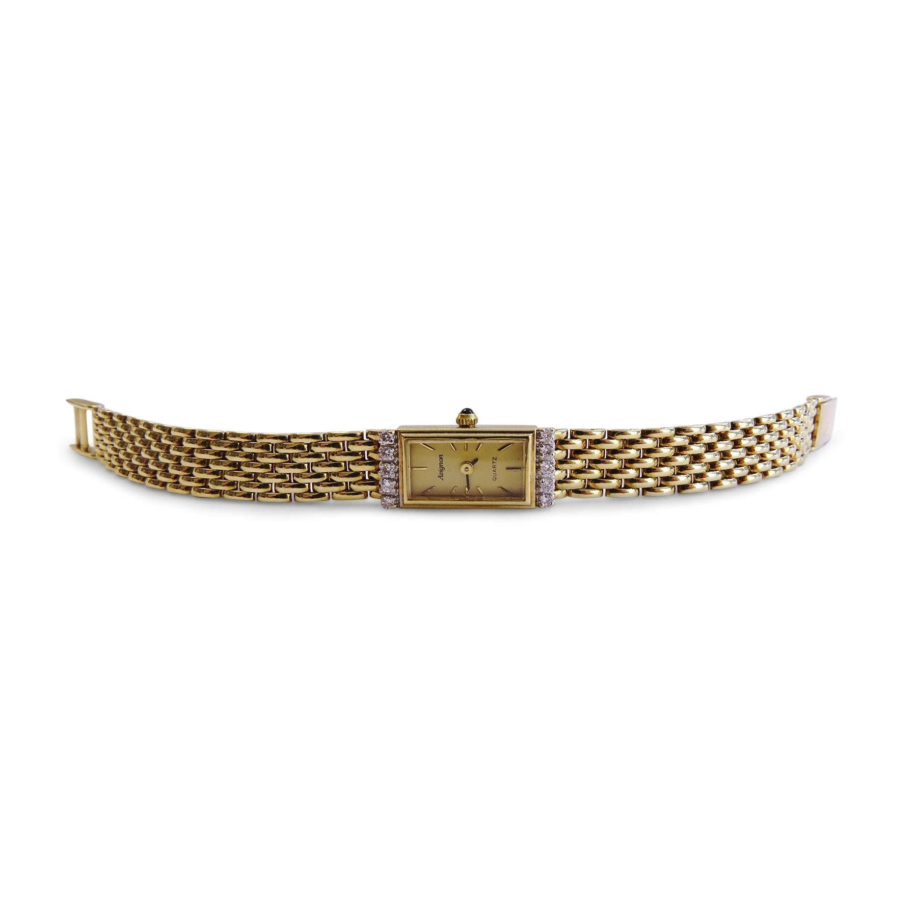 14 Karat Gold Diamond Ladies Watch Avignon at 1stDibs | avignon watch ...